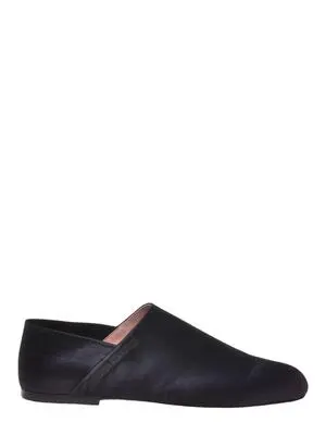 Alberta Ferretti Logo-debossed Leather Loafers - Black