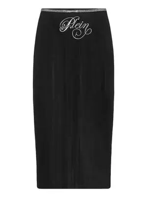 Philipp Plein Signature Midi Skirt - Black