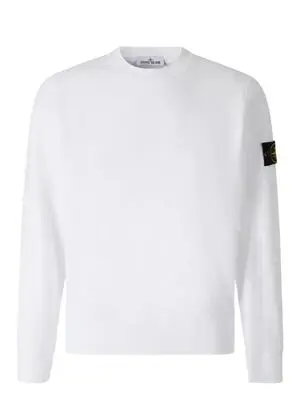 Stone Island Logo-patch Crew-neck Sweater - White