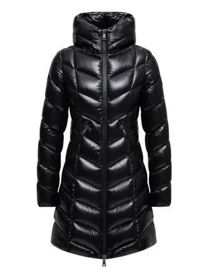Moncler Marus Hooded Geometric-quilted Long Down Jacket - Black