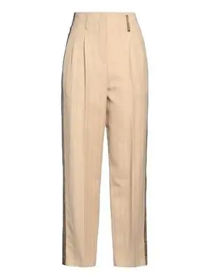 ALYSI Straight-leg Pants With Pinstripes - Beige
