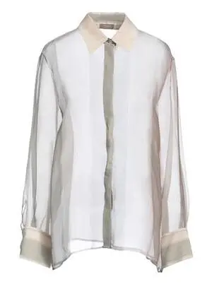 Peserico Striped Crepe Shirt - Beige