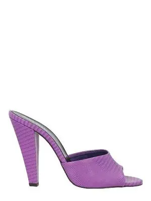 Paris Texas Sandals In Leather With Cone Heel - Purple