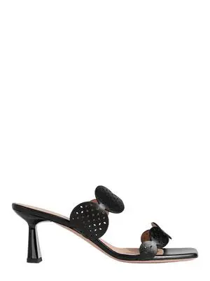 MALONE SOULIERS Trish 65 Laser-cut Leather Mules - Black