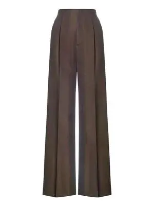 Alberta Ferretti Wool-blend Pleated Trousers - Grey