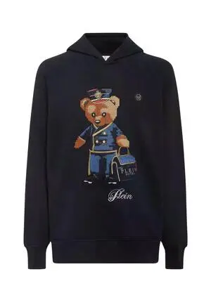 Philipp Plein Embroidered Hoodie Blue
