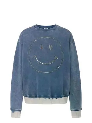 Moschino Smiley Face-studded Sweatshirt - Blue