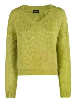 ROBERTO COLLINA V-neck Knitted Sweater - Green