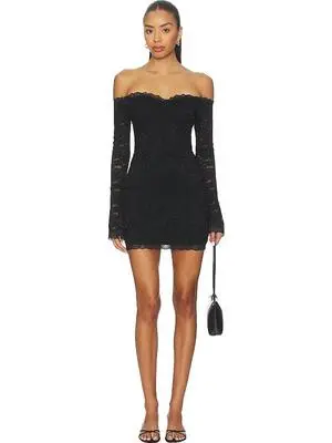 Superdown Bailey Mini Dress With Mesh Sleeves - Black