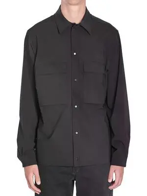 Moncler Long-sleeve Patch-pocket Shirt - Black