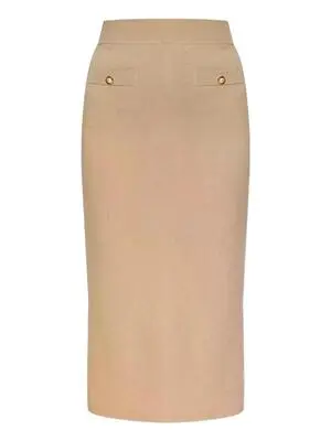 Alessandra Rich Button-detailed Knit Skirt - Neutrals