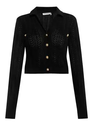 Alessandra Rich Button-embellished Cardigan - Black