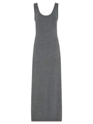 Brunello Cucinelli Round-neck Knit Midi Dress - Grey