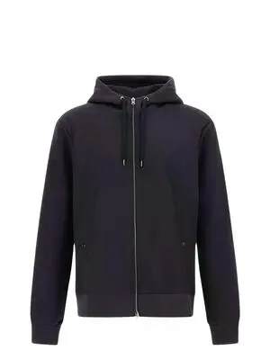 Herno Ribbed Panelled Zip-front Hoodie - Blue