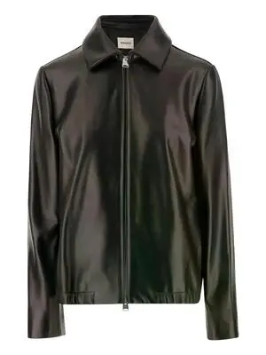 Khaite Jackson Zip-front Leather Jacket - Black
