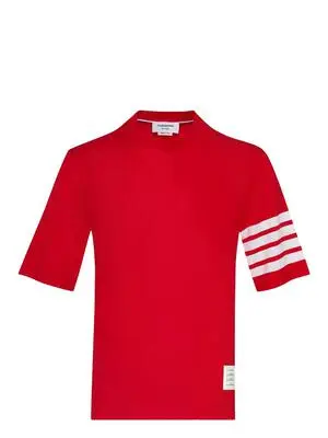 THOM BROWNE 4-bar Stripe-detail T-shirt