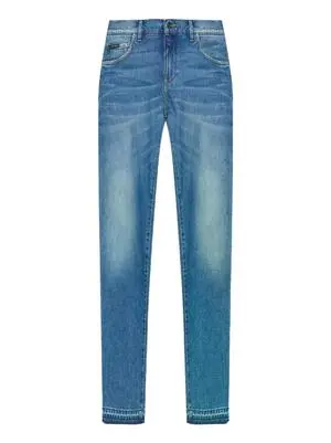 Dolce & Gabbana Frayed-hem Jeans - Blue