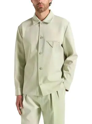 Manière De Voir Leo Hatched Tailored Overshirt - Neutrals