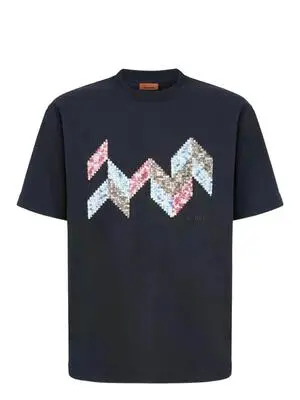 Missoni Geometric-pattern Cotton T-shirt - Blue