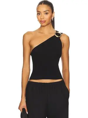 Simkhai Fenix One Shoulder Top - Black