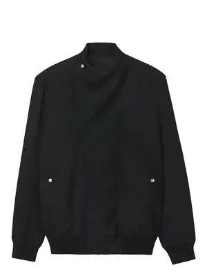 Rick Owens High-neck Asymmetrical Jacket - Black