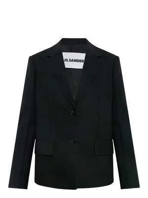 JIL SANDER Notched-lapel Wool Blazer - Black