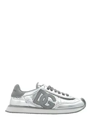 Dolce & Gabbana Logo-patch Metallic Sneakers - Grey