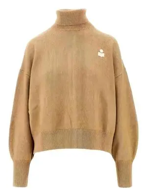 MARANT ETOILE Logo-embroidered Turtleneck Sweater - Neutrals