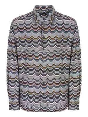 Missoni Zigzag Long-sleeved Shirt - Blue