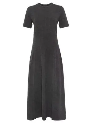 BRUNELLO CUCINELLI Short-Sleeve Jersey Midi Dress