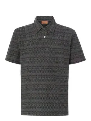 Missoni Chevron-pattern Polo Shirt - Grey