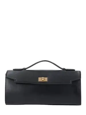 ANYA HINDMARCH Mortimer Top Handle Clasp Clutch - Black