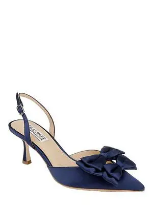 Badgley Mischka Giovanna Bow Slingback Pumps - Dark Blue