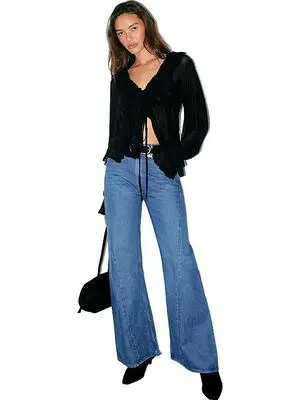 MOTHER The Lemon Twist Wide-leg Jeans - Yes Chef