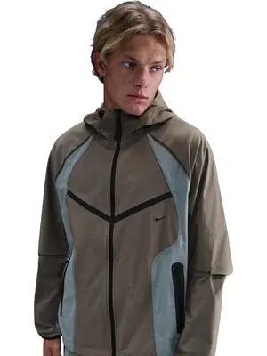Nike Tech Dri-fit Woven Color-block Windrunner Loose Jacket - Grey