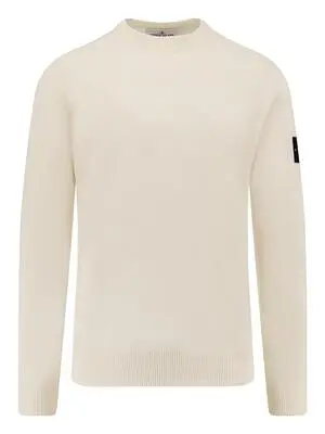 Stone Island Certified Virgin Wool Sweater - White