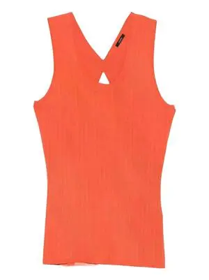 JOSEPH Keyhole Ribbed Top - Orange