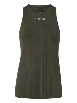 Pinko Ribbed Logo Top - Grey