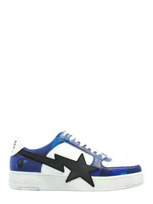 A BATHING APE Star-patch Leather Sneakers - White
