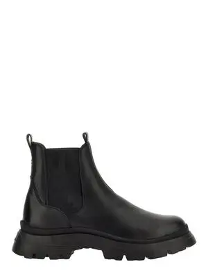 Hogan Leather Ankle Boots - Black