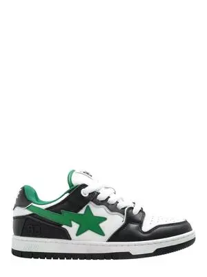 A BATHING APE Star-appliqué Leather Sneakers - Black