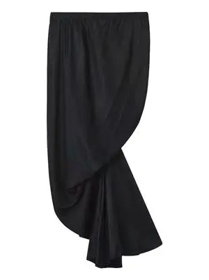 Rick Owens Draped Asymmetrical Midi Skirt - Black