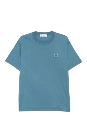Stone Island Compass-patch Cotton T-shirt Blue