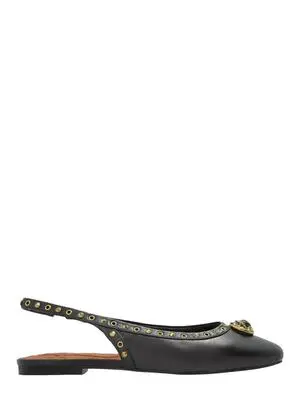 Kurt Geiger Slingback Studded Flat Pumps - Black