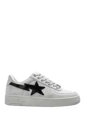 A BATHING APE Sta Star-embellished Leather Sneakers - White