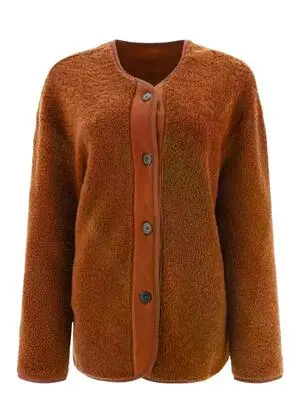GIOVI Button-fastening Shearling Jacket - Brown