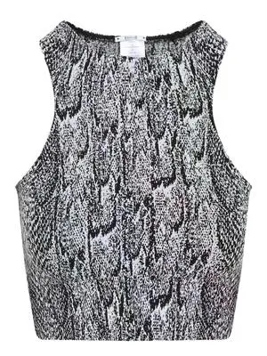 WOLFORD Snakeskin-Print Halter-Neck Top