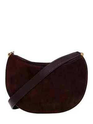 WANDLER Kate Suede Shoulder Bag - Brown