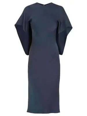 Fendi Cape-sleeve Midi Dress - Blue