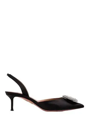 AQUAZZURA 50mm Crystal-embellished Slingback Pumps - Black